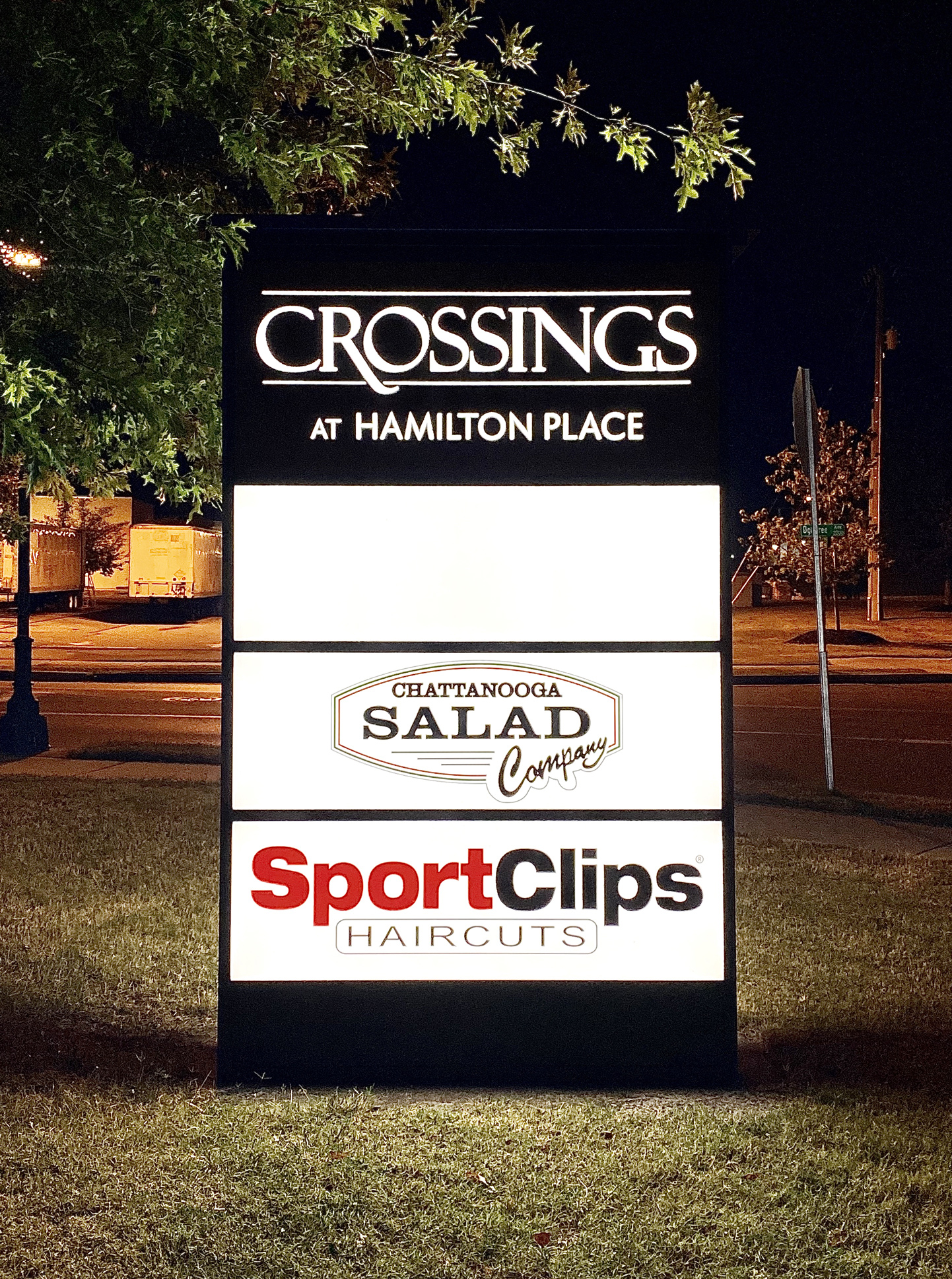 Monument Sign - Crossings at Hamilton Place - InView Graphics & Signs